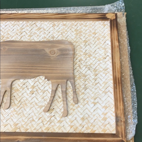 Wall Decor | Rustic Handmade Wood Bamboo Cow Picture Home Decor | Poshmark